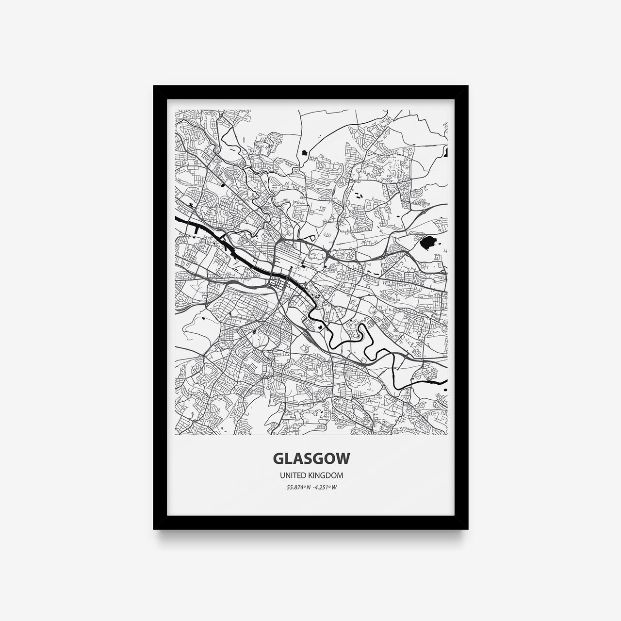 Mapas - Glasgow – EMOLDURA